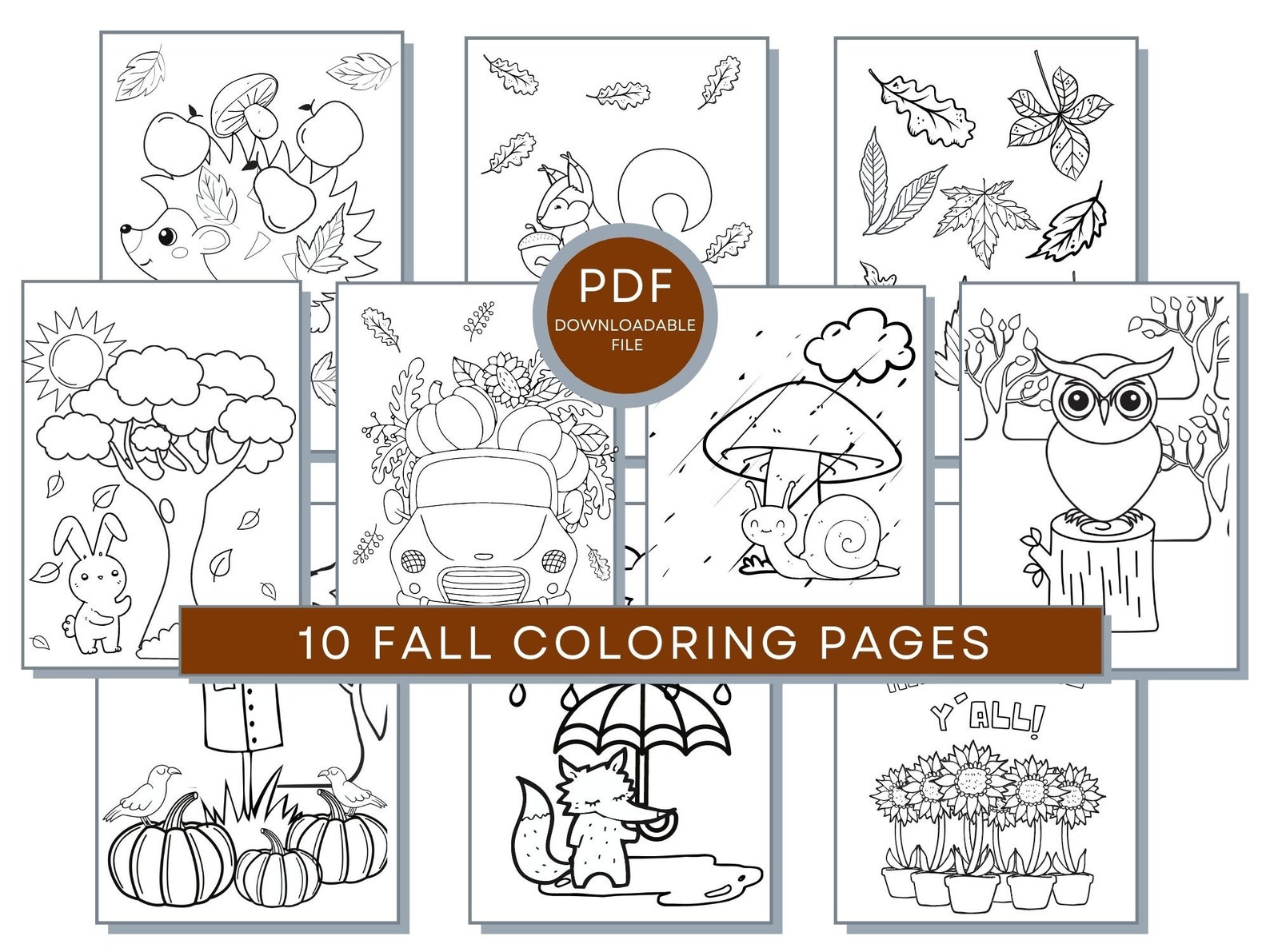 Fall Coloring Pages, Fall PDF, Fall Coloring Printables, Thanksgiving ...