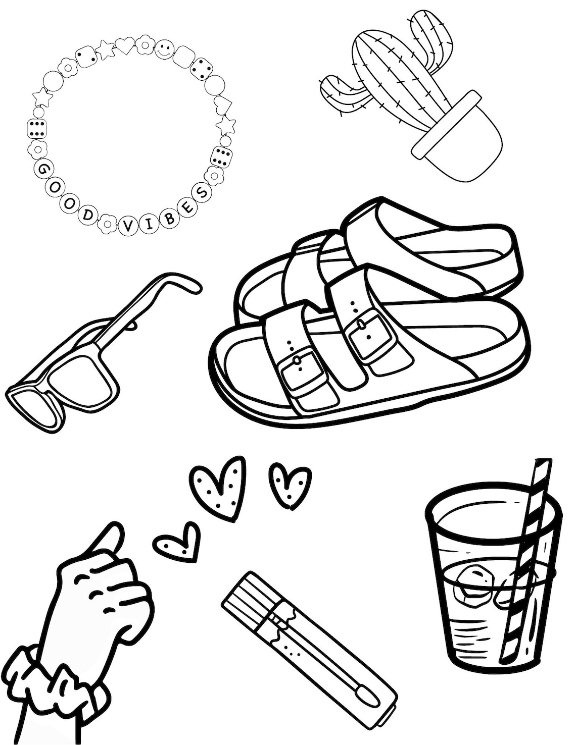 VSCO Girl Coloring Pages, Teens Coloring Pages, VSCO Aesthetic Coloring ...