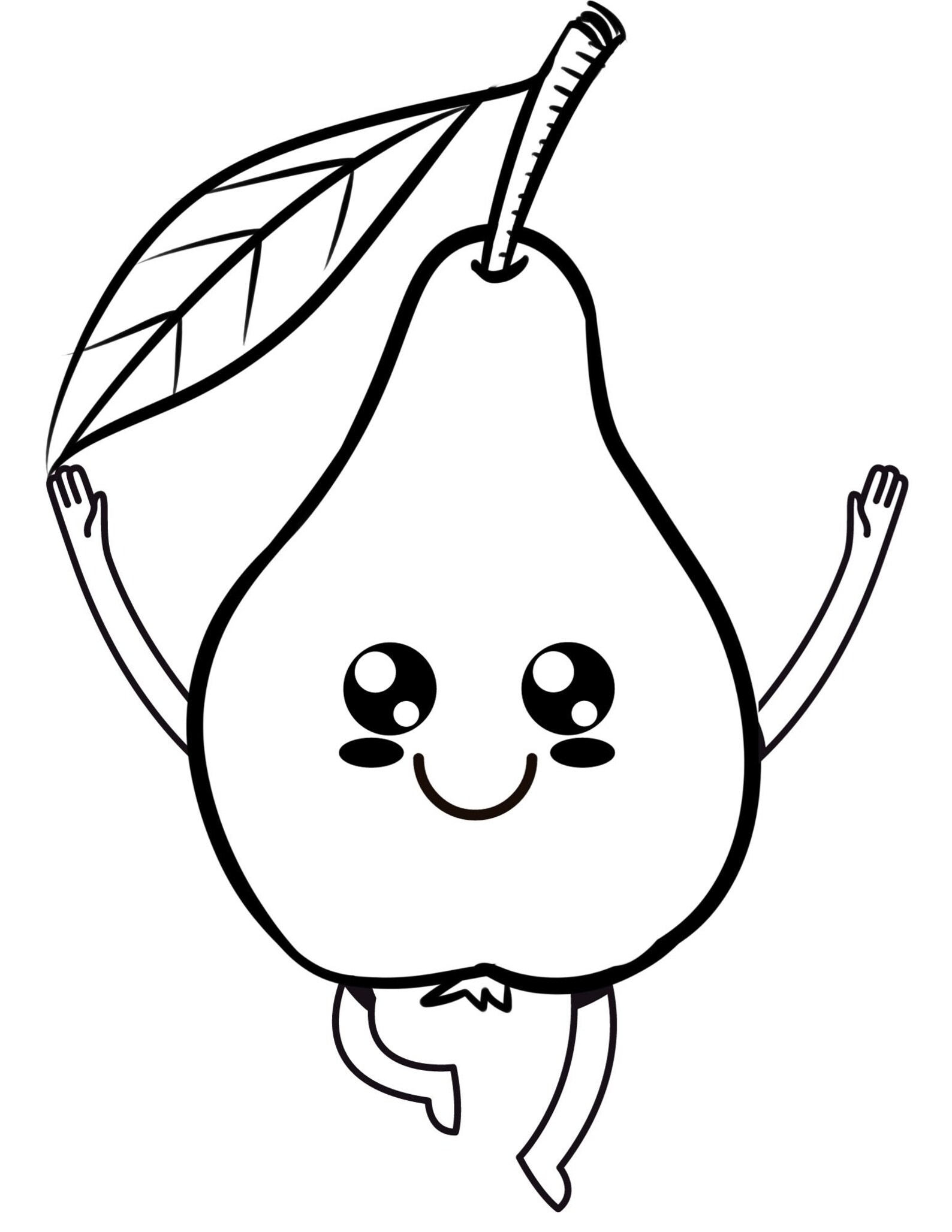 Cute Fruit Coloring Pages, Kawaii Food Printable, Funny Fruits Coloring ...