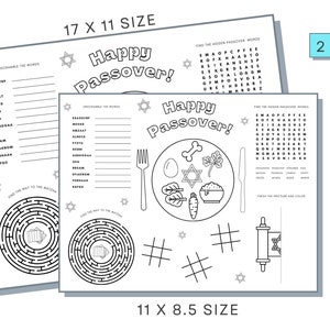 Passover Placemat, Passover Activity Placemat, Passover Coloring ...