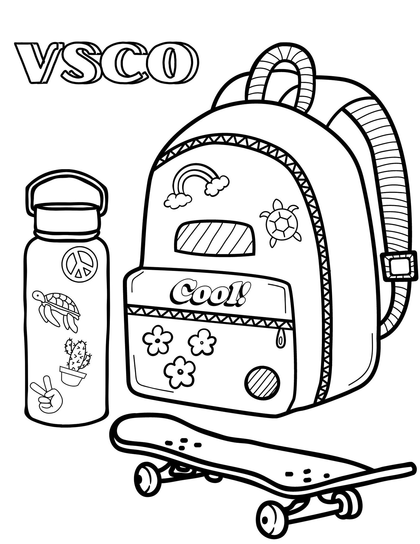 VSCO Girl Coloring Pages, Teens Coloring Pages, VSCO Aesthetic Coloring ...