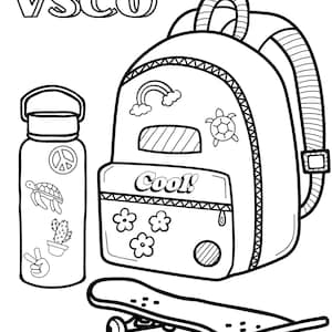 VSCO Girl Coloring Pages, Teens Coloring Pages, VSCO Aesthetic Coloring ...