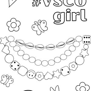 VSCO Girl Coloring Pages, Teens Coloring Pages, VSCO Aesthetic Coloring ...