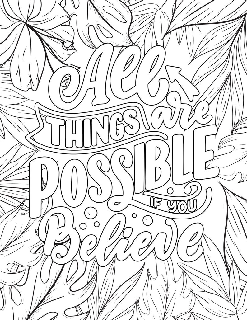 Inspirational Quotes Coloring Pages, Inspirational Quotes PDF ...