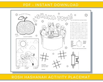 8 Jewish High Holidays Coloring Pages for Kids Printable PDF - Etsy