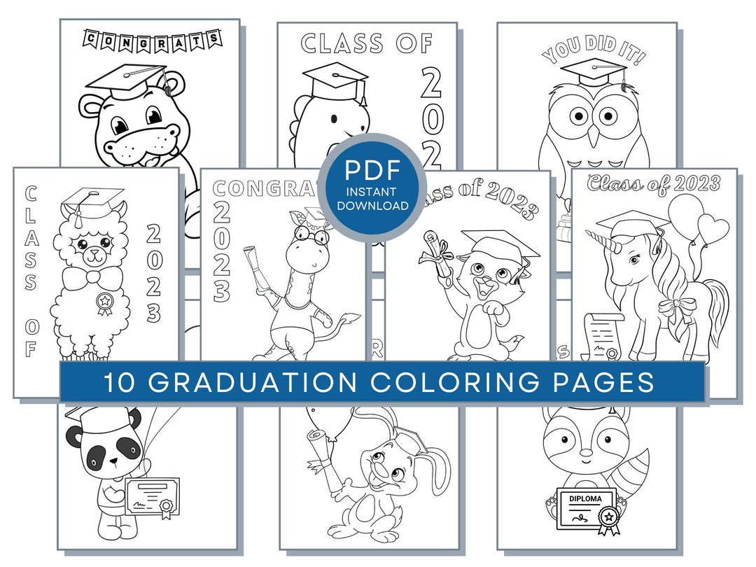 Graduation Coloring Pages Graduation PDF Graduation - Etsy