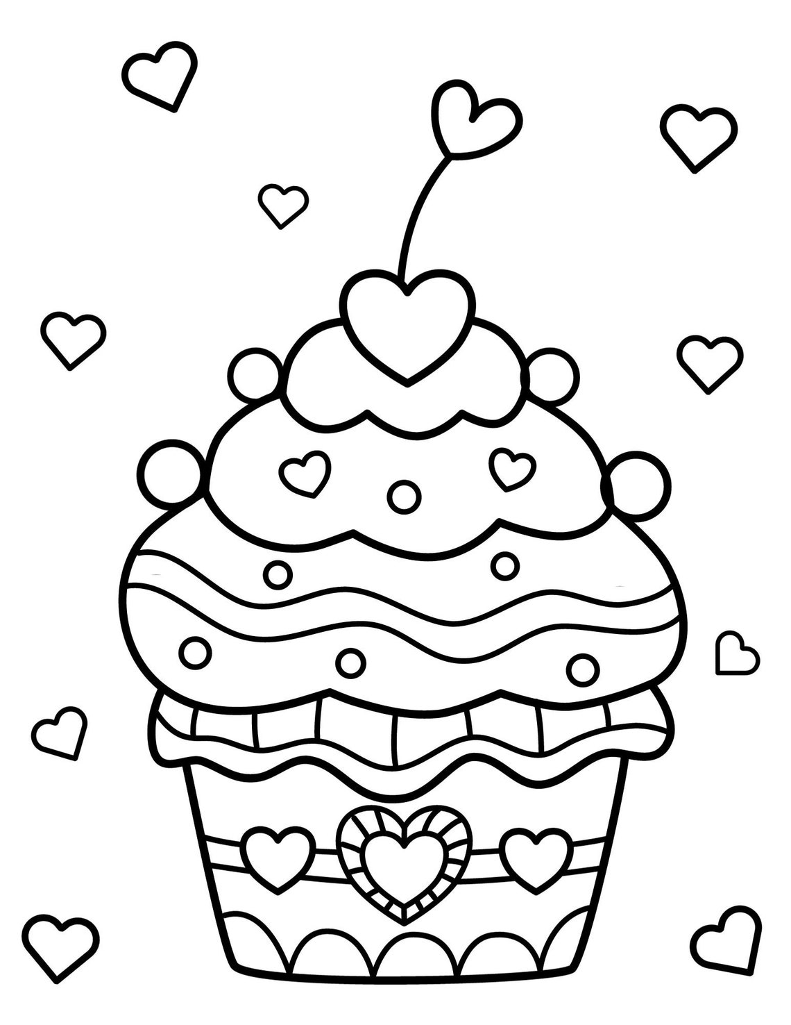 Cupcakes Coloring Pages, Sweets Printables, Cupcake Coloring, Sweets ...