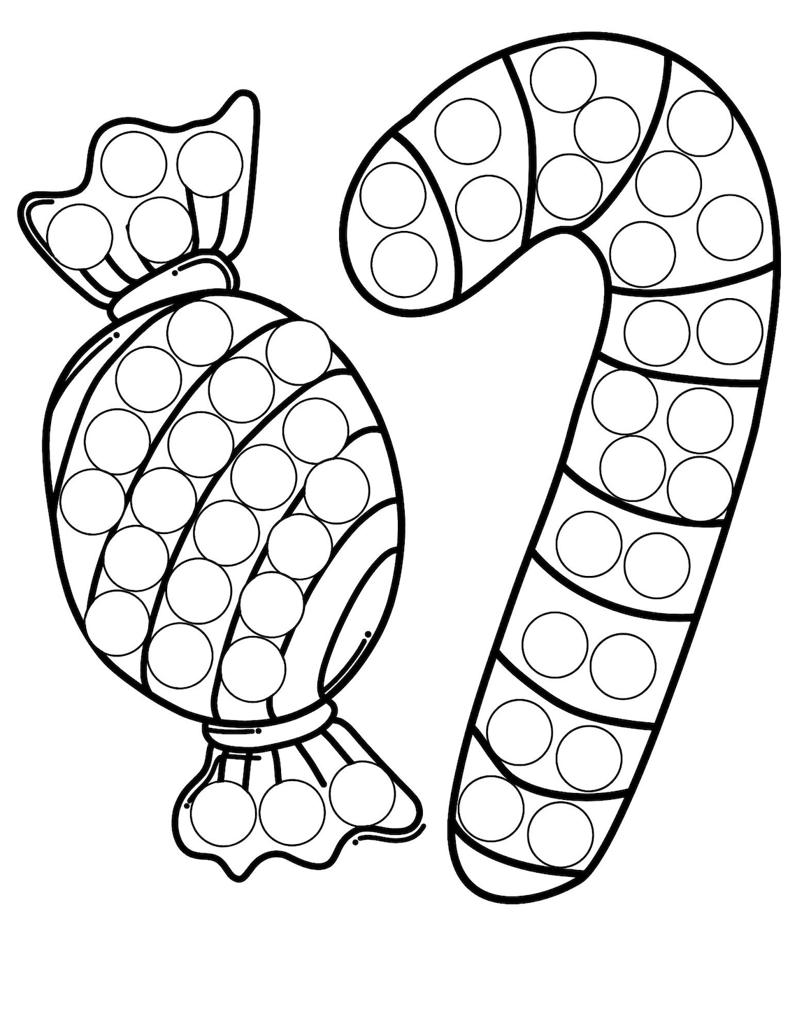 Dot Marker Candy Coloring Pages, Do a Dot Candy Coloring, Printable ...