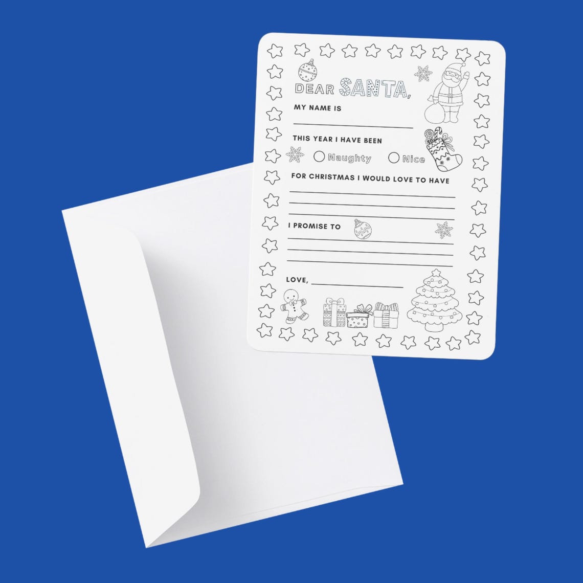 Letter to Santa Coloring Page, Dear Santa Letter Printable, Christmas ...