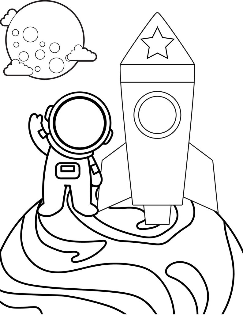 Space Coloring Pages Space PDF Space Printables Space - Etsy