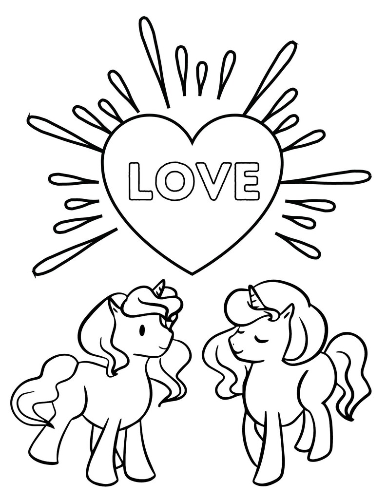 Unicorn Valentine's Day Coloring Pages, Valentines Printables ...