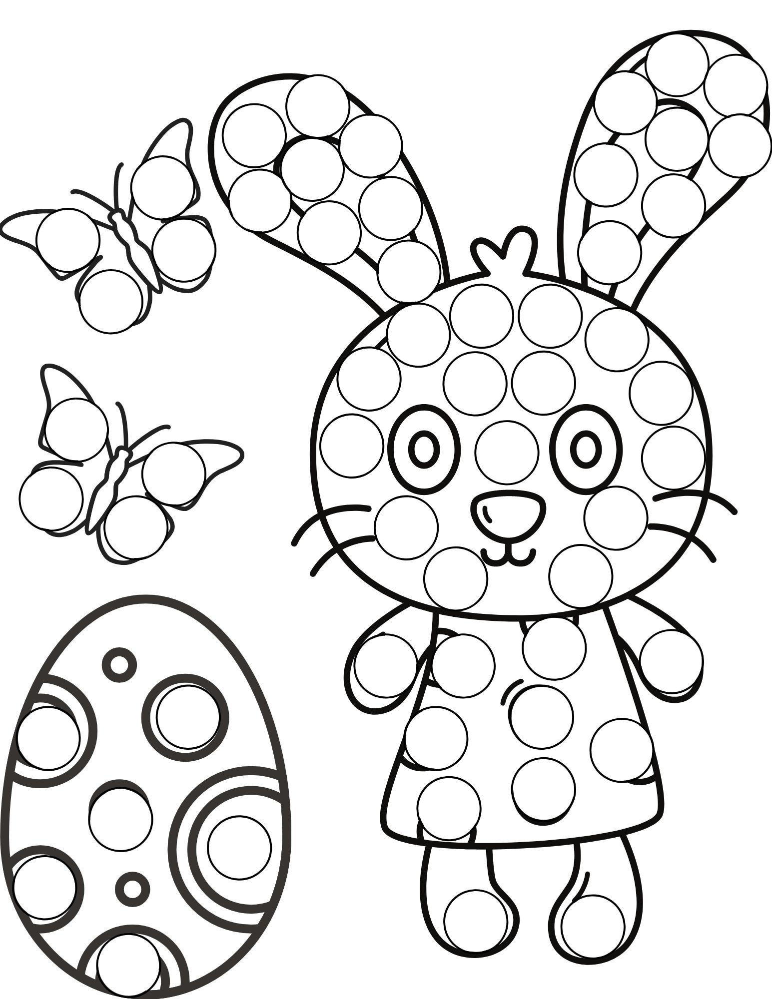Easter Dot Marker Coloring Pages, Do a Dot Easter Painting, Easter PDF ...