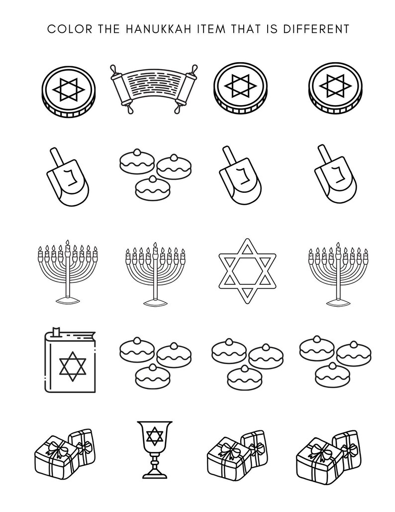 Hanukkah Activity Pages, Hanukkah Worksheets, Hanukkah Kindergarten ...