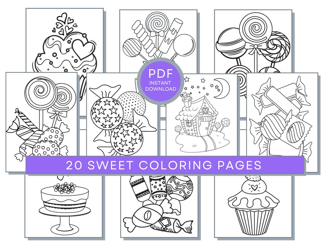 Sweets Coloring Pages for Kids, Sweets Printable, Coloring Pages of Ice ...