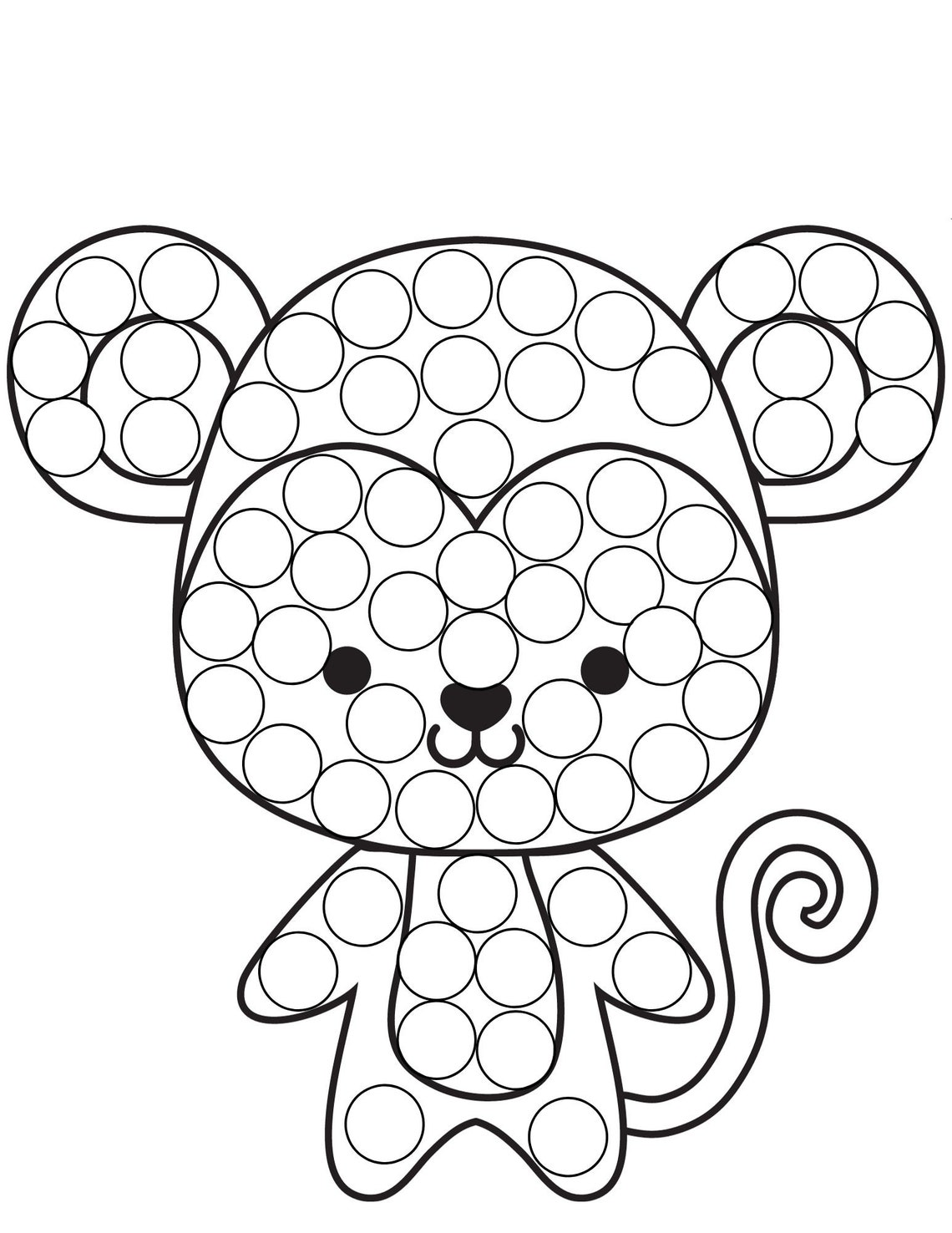 Animals Dot Marker Coloring Pages, Animals Dot Marker Printables ...