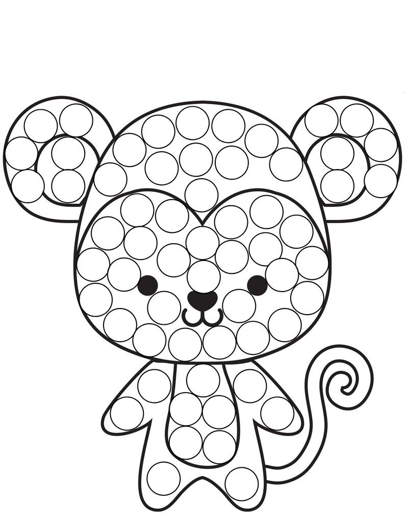 Animals Dot Marker Coloring Pages, Animals Dot Marker Printables ...