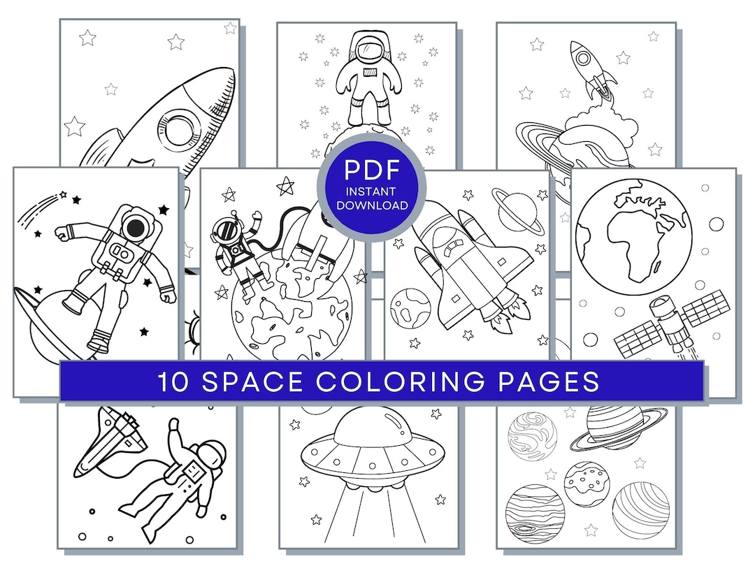 Space Coloring Pages, Space PDF, Space Printables, Space Coloring Pages ...