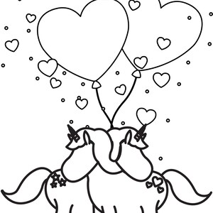 Unicorn Valentine's Day Coloring Pages, Valentines Printables ...