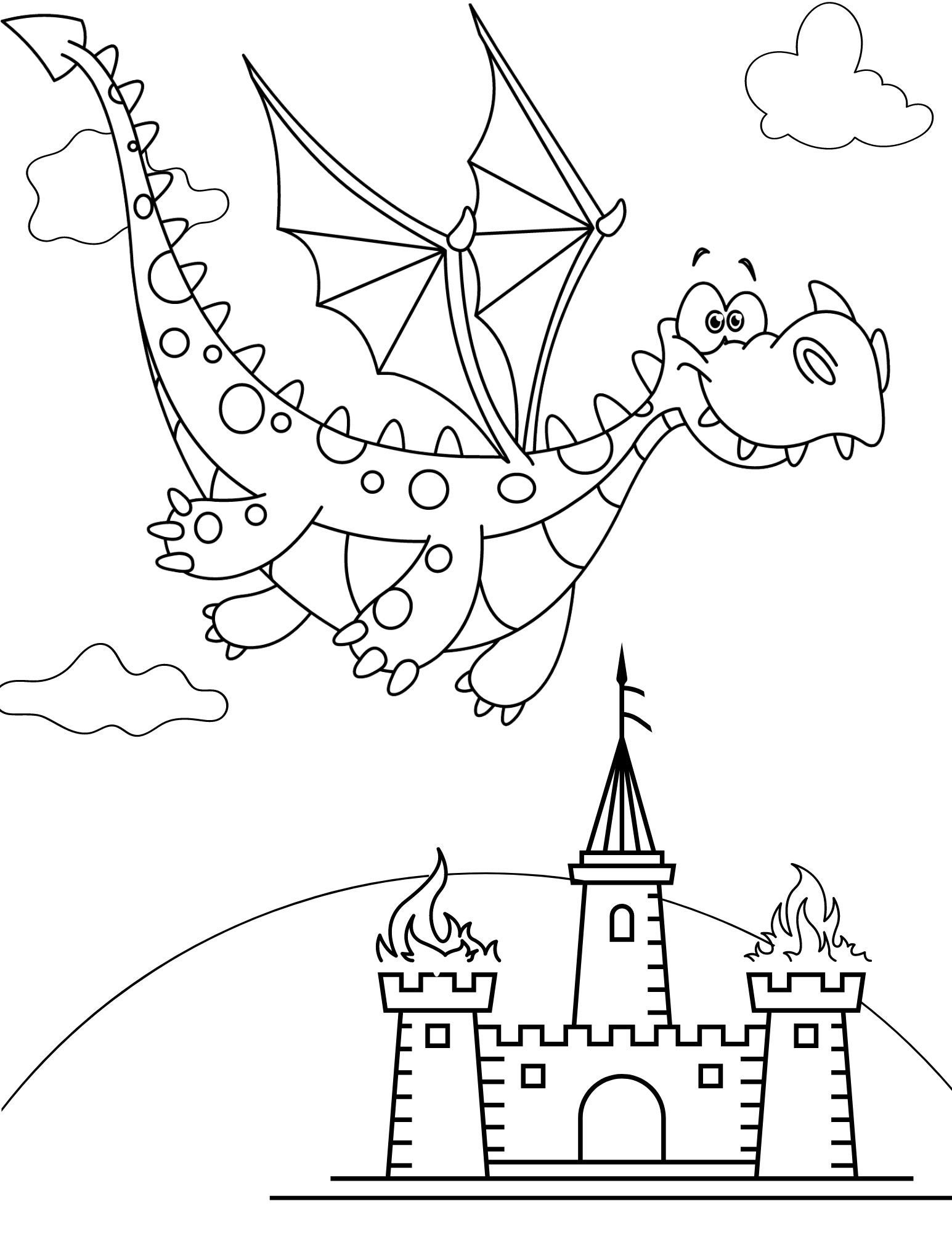 Dragon Coloring Pages, Dragon PDF, Dragon Printables, Dragon Coloring ...