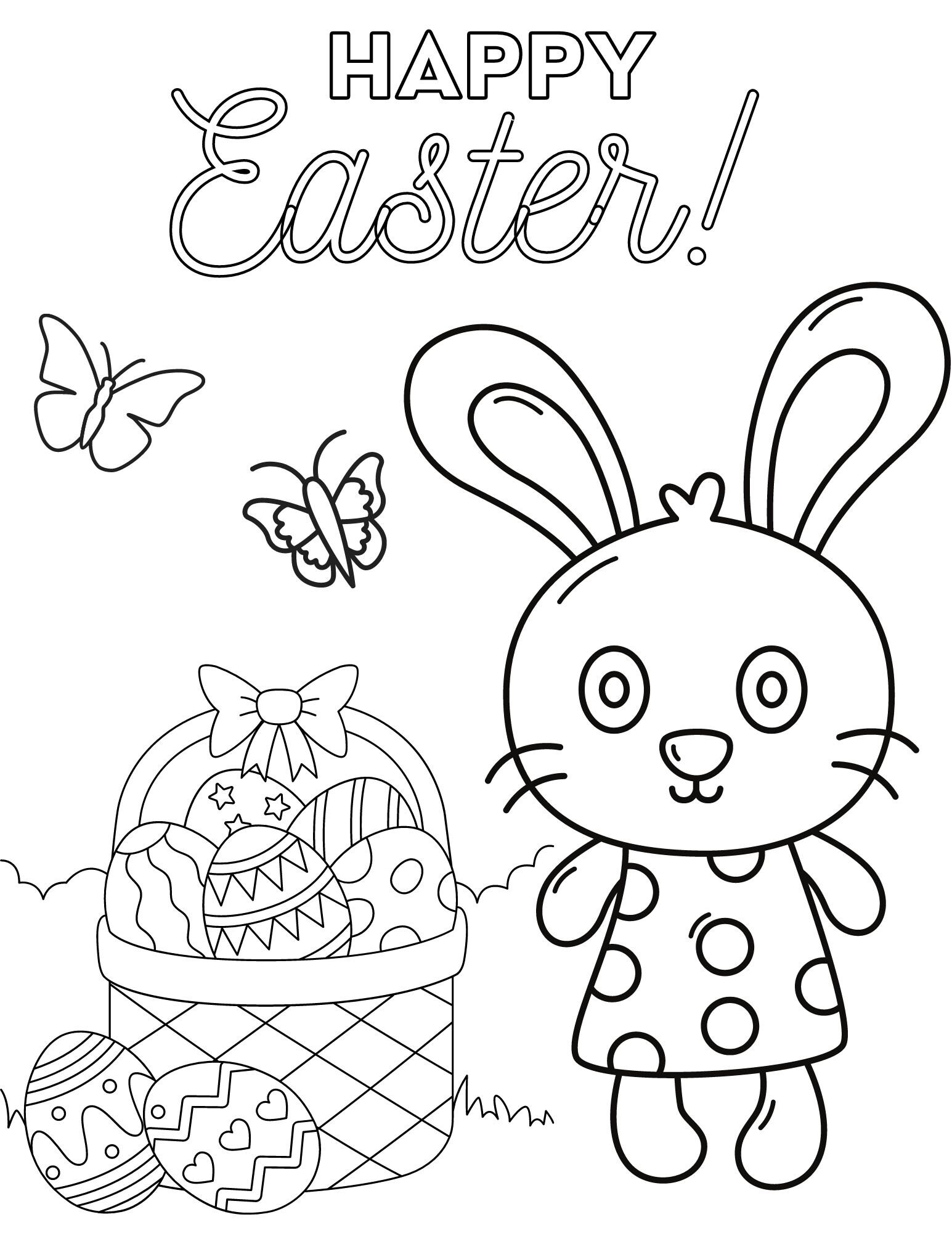 Easter Coloring Pages, Easter PDF Coloring Easter Printables, Bunny ...