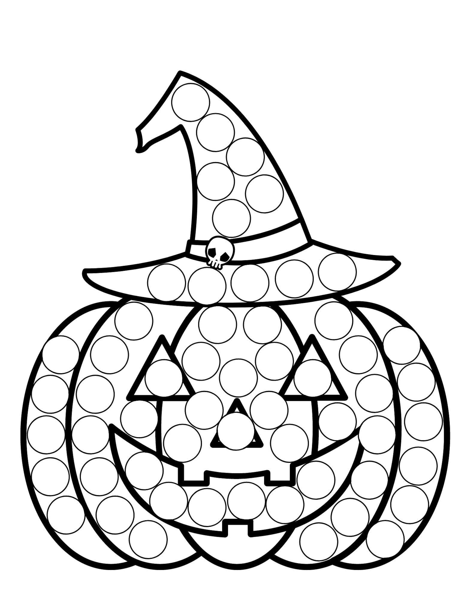 Halloween Dot Marker Coloring Pages, Halloween Dot Marker, Halloween Do ...