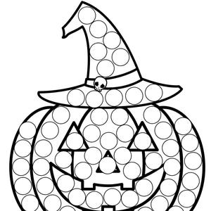 Halloween Dot Marker Coloring Pages, Halloween Dot Marker, Halloween Do ...