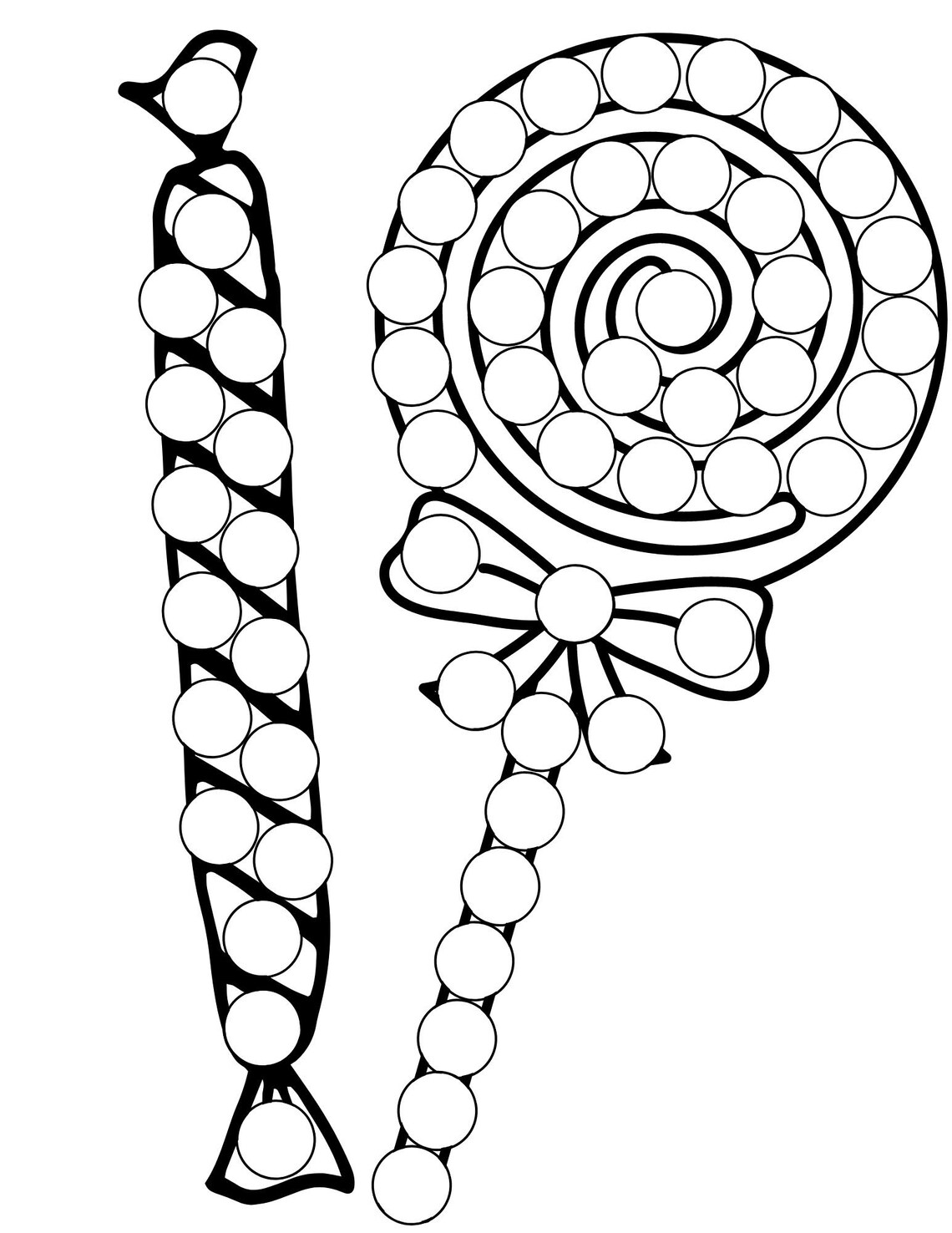 Dot Marker Candy Coloring Pages, Do a Dot Candy Coloring, Printable ...