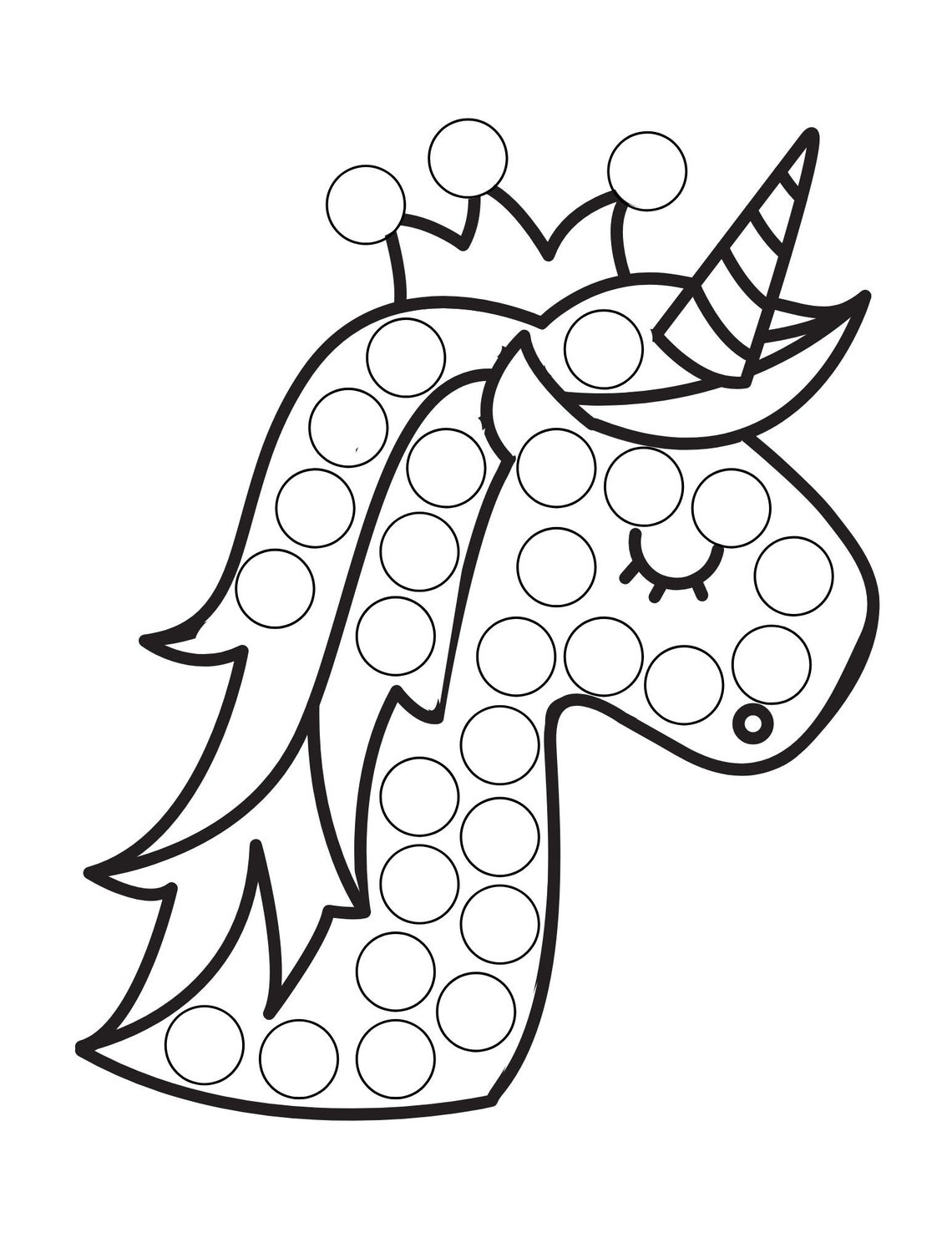 Unicorn Dot Marker Coloring Pages Printable PDF Coloring Etsy