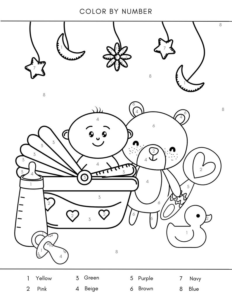 Baby Shower Activity Pages, Baby Shower Coloring, Baby Shower ...