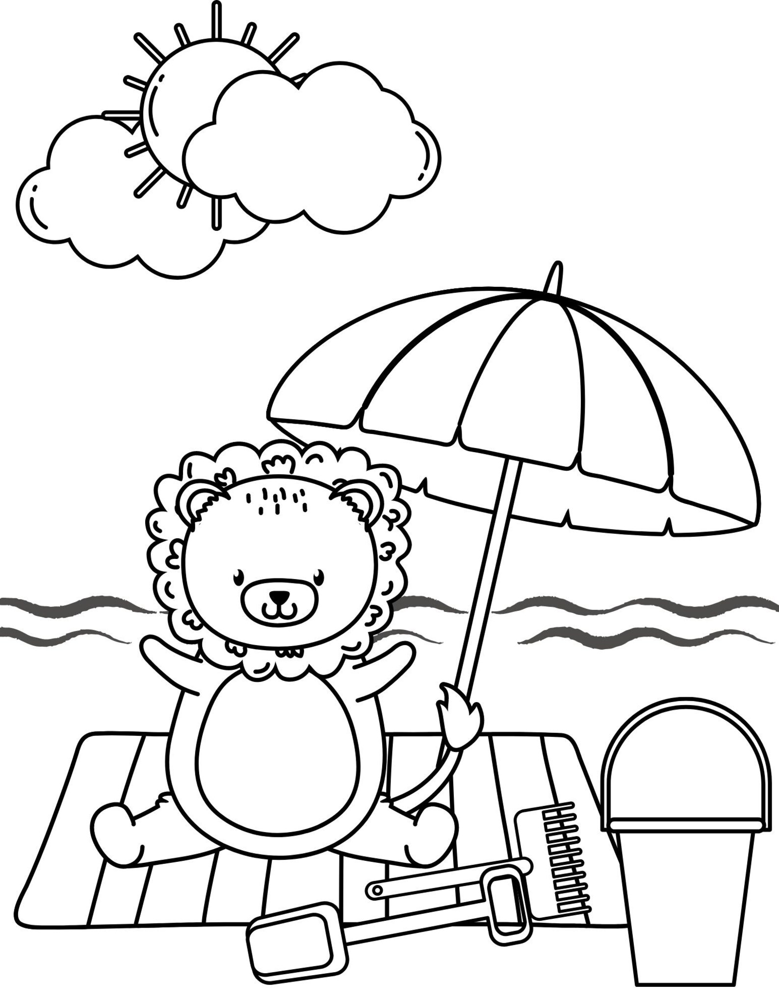 Summer Coloring Pages, Summer PDF Coloring Summer Printables, Beach ...