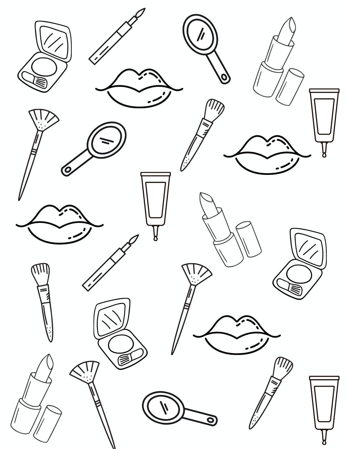 Make up Coloring Pages for Kids, Make up Printables, Make up Day Sheet ...