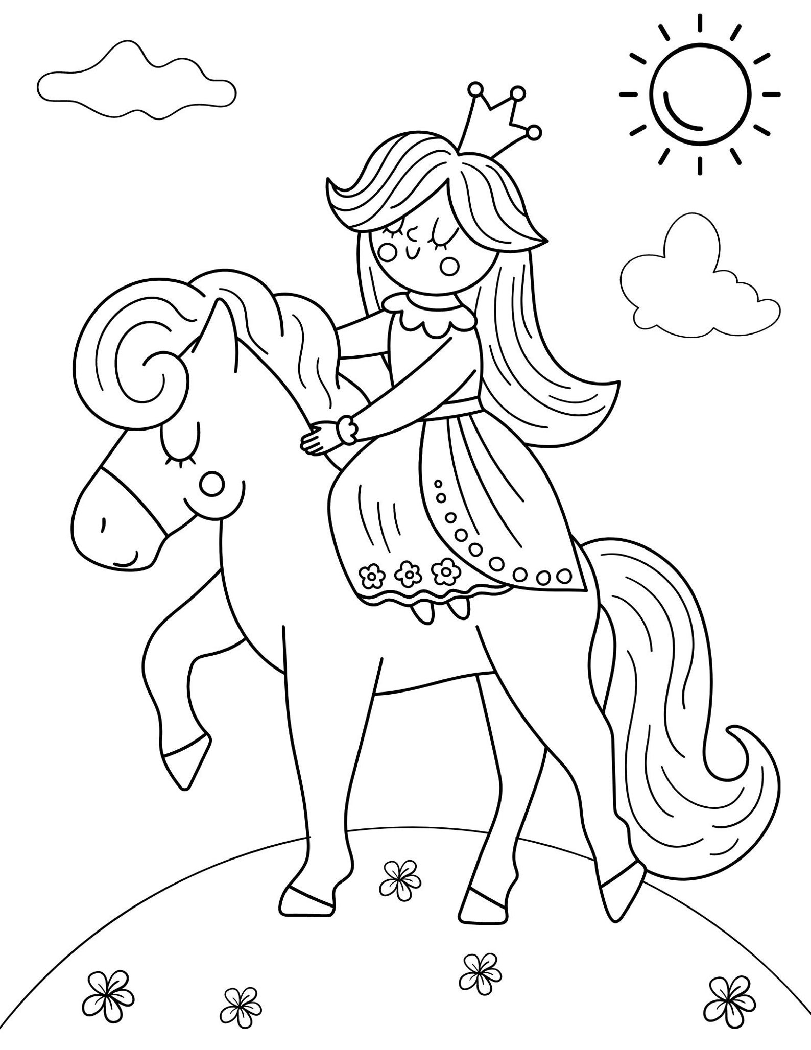 Princess Coloring Pages, Princess Printables, Princess Sheets, Princess ...