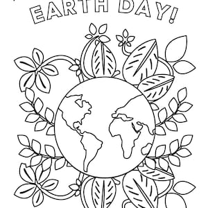 Earth Day Coloring Page, Earth Day Printables, Earth Day Sheets, Earth ...
