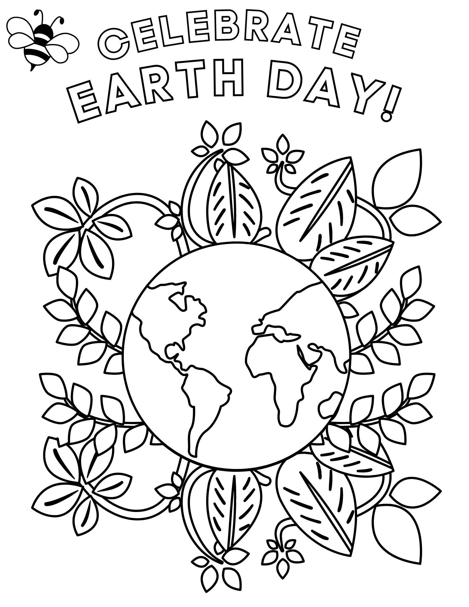 Earth Day Coloring Page, Earth Day Printables, Earth Day Sheets, Earth ...
