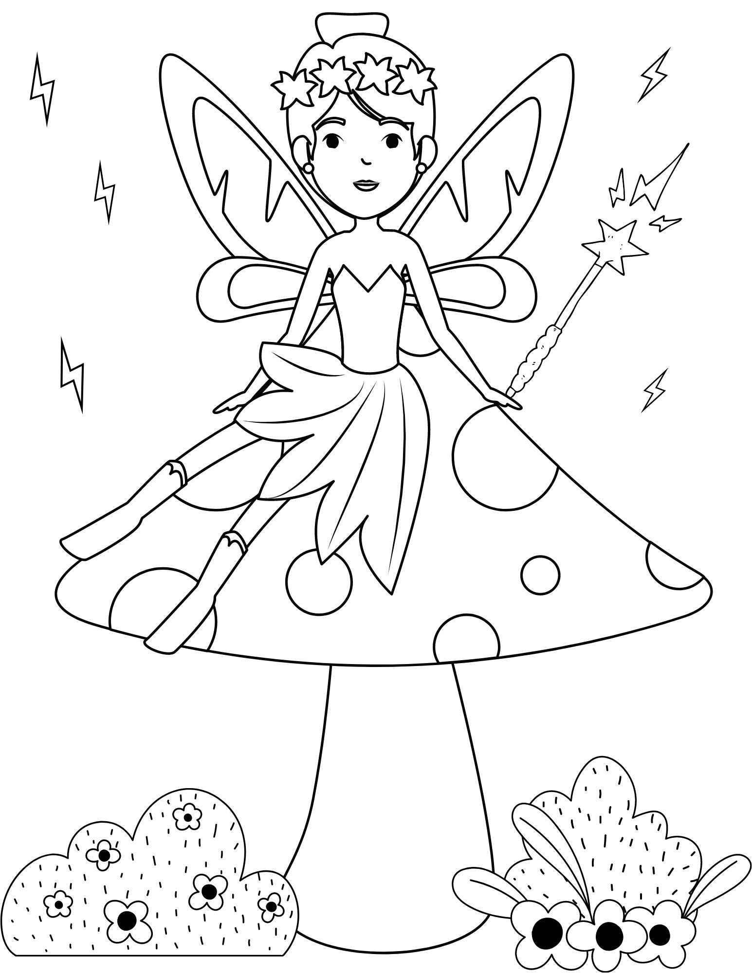 Fairy Coloring Pages, Fairy PDF, Fairy Printables, Fairy Coloring ...