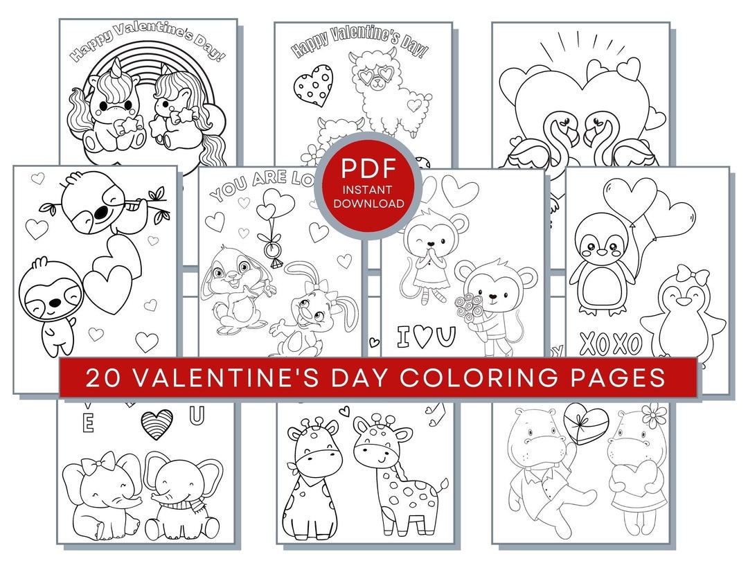 Coloriages Saint Valentin, Imprimables Saint Valentin, Feuille Saint ...