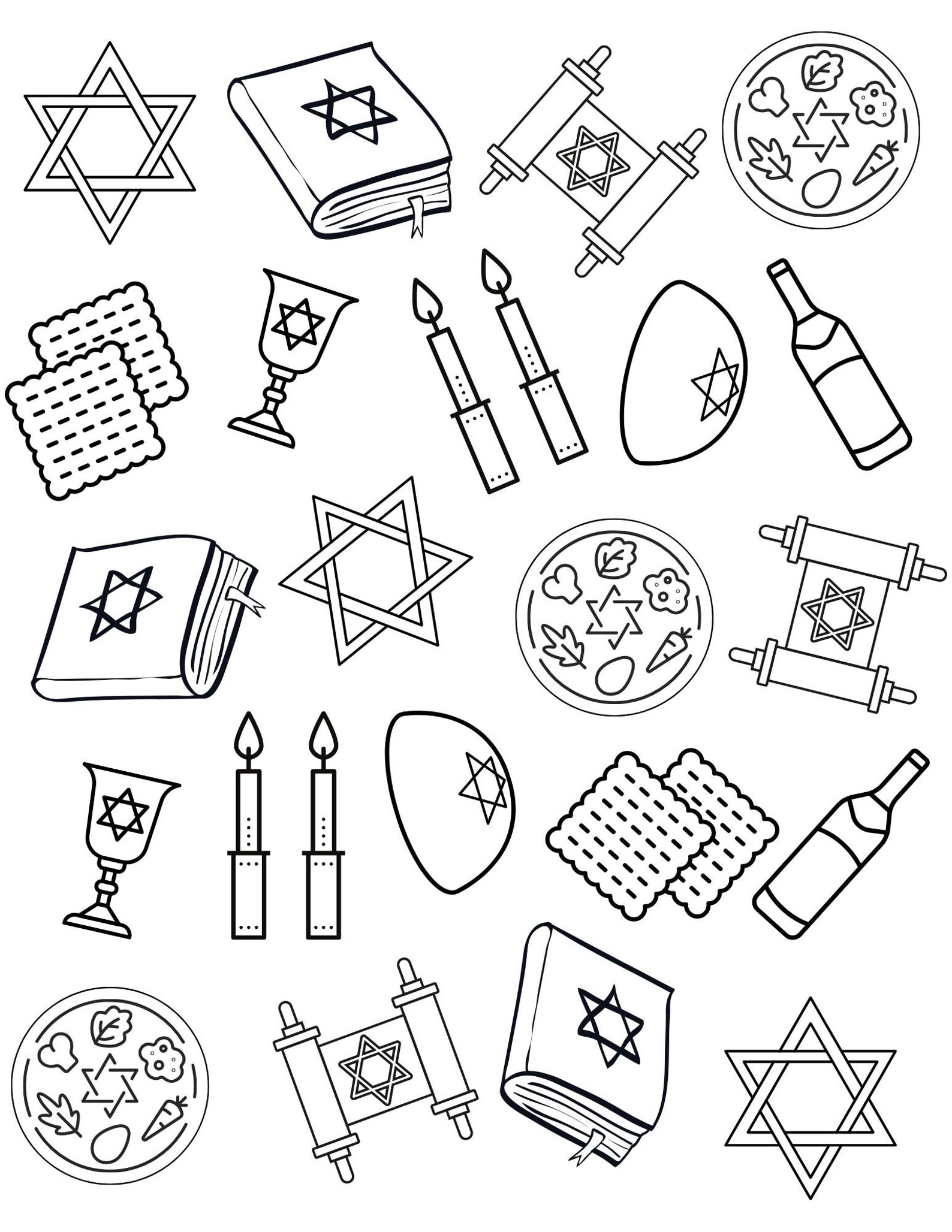 Passover Coloring Pages, Passover Printables, Jewish Coloring Pages ...