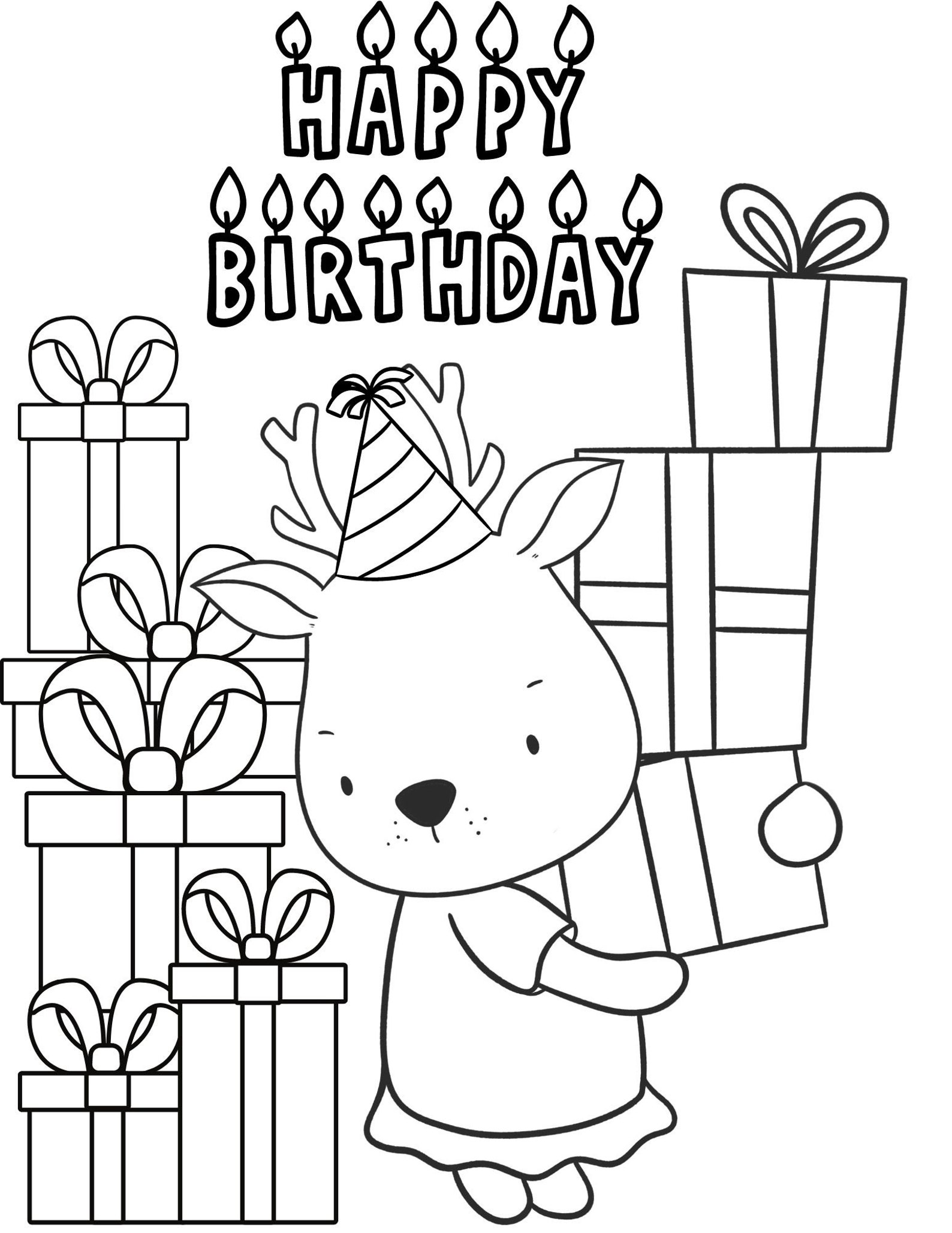 Happy Birthday Coloring Pages, Happy Birthday Printables, Happy ...