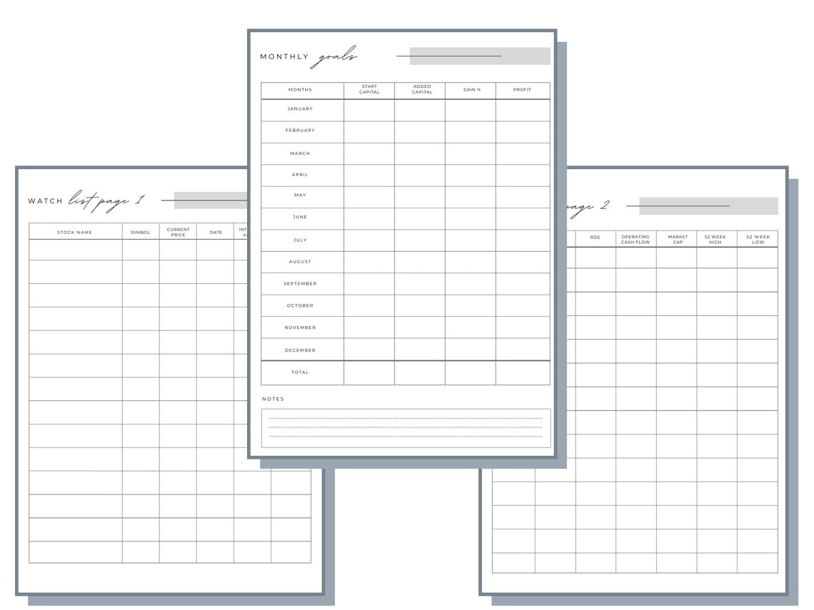 Stock Trading Log Book: Notebook for Trading and Investing to Record ...