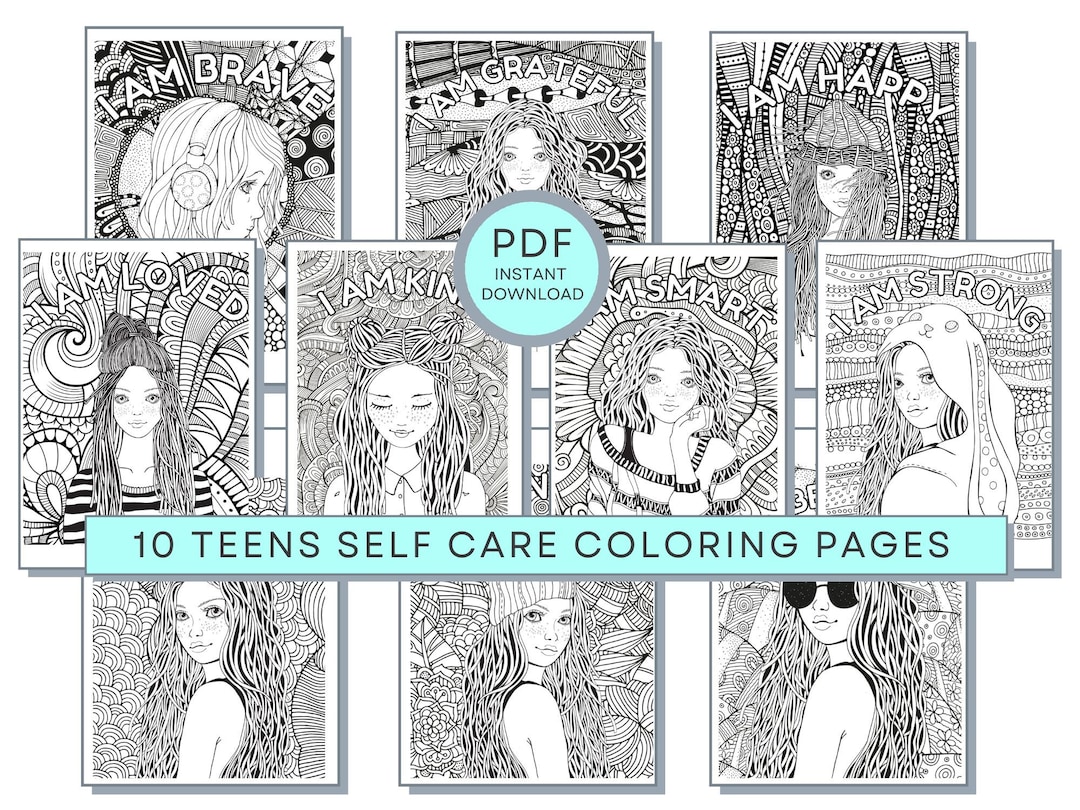 Teens Self Care Coloring Pages, Teens Inspirational Quotes Coloring ...
