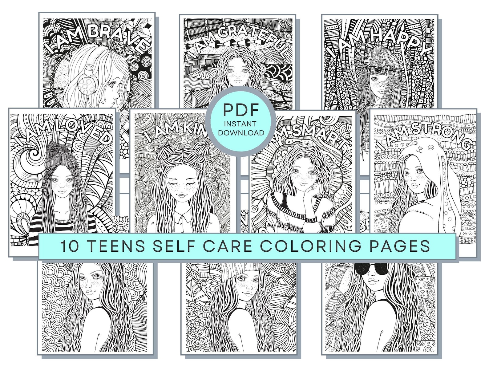 Teens Self Care Coloring Pages, Teens Inspirational Quotes Coloring ...