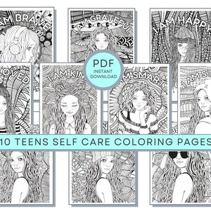Teens Self Care Coloring Pages, Teens Inspirational Quotes Coloring ...