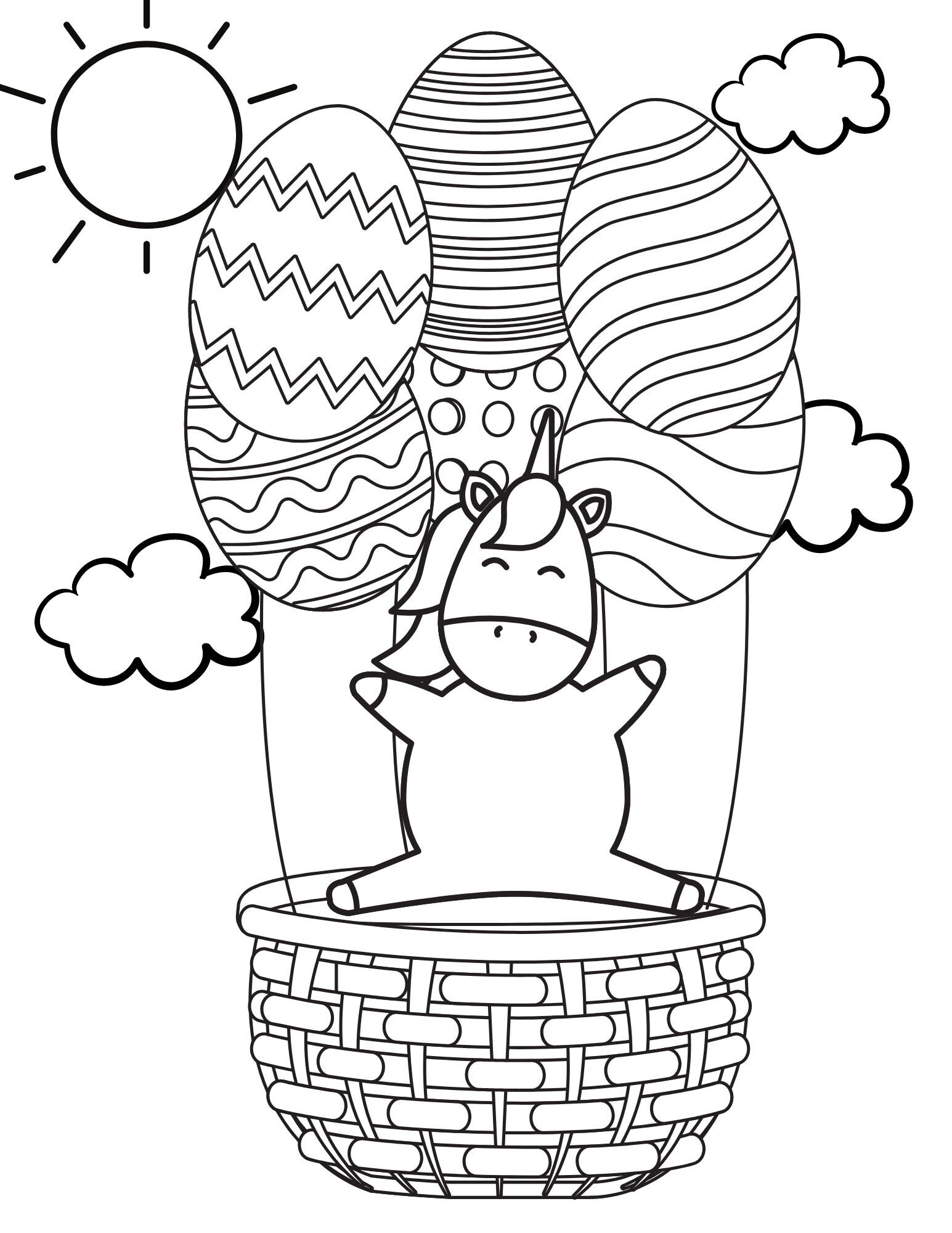 Unicorn Easter Coloring Pages, Easter Coloring, Easter Printables ...