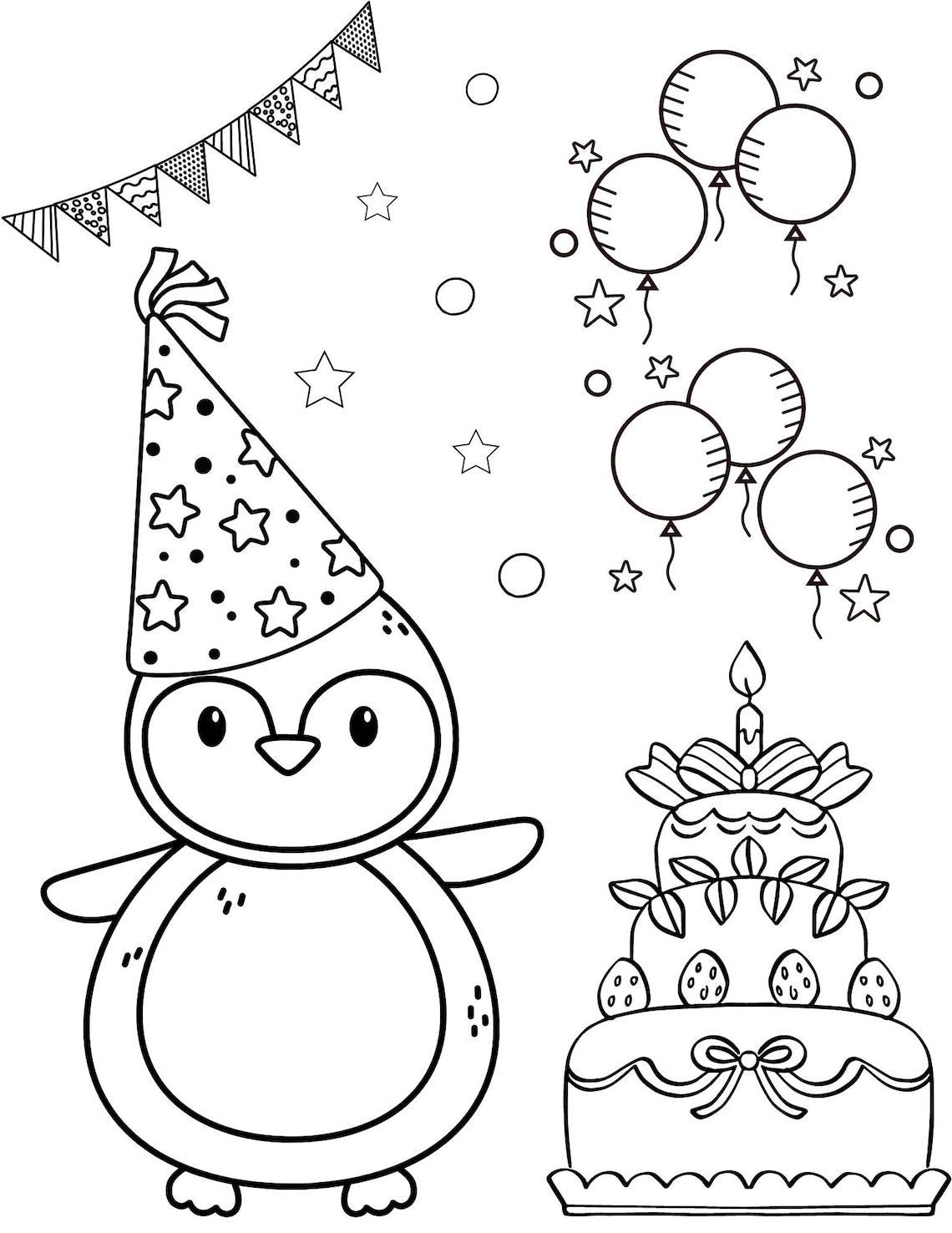 Happy Birthday Coloring Pages, Happy Birthday Printables, Happy ...