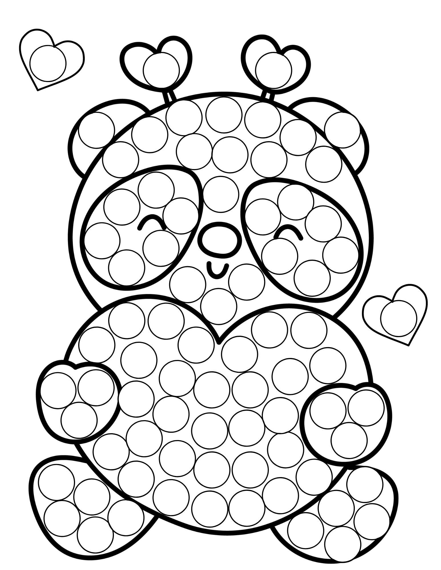 Valentine's Day Dot Marker Coloring Pages, Do a Dot Valentines Painting ...