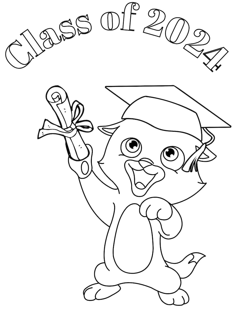 Graduation Coloring Pages, Graduation PDF, Graduation Printables ...