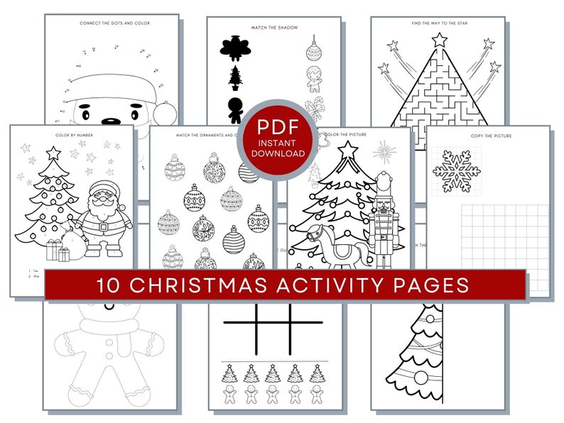 Christmas Activity Pages, Christmas Coloring, Christmas Printables ...