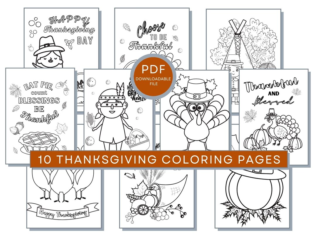 Thanksgiving Coloring Pages, Thanksgiving PDF, Thanksgiving Printables ...
