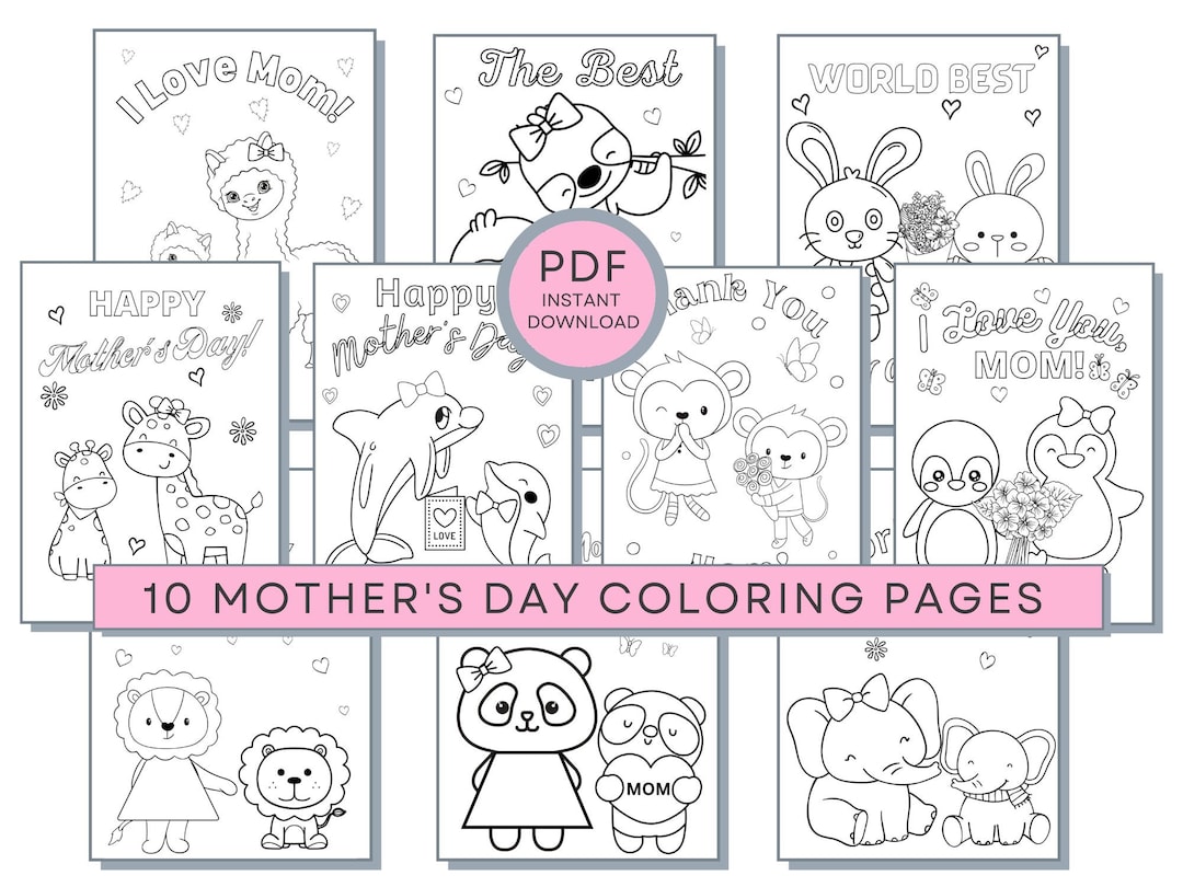 Mother's Day Coloring Page, Mother's Day Printables, Mother's Day ...
