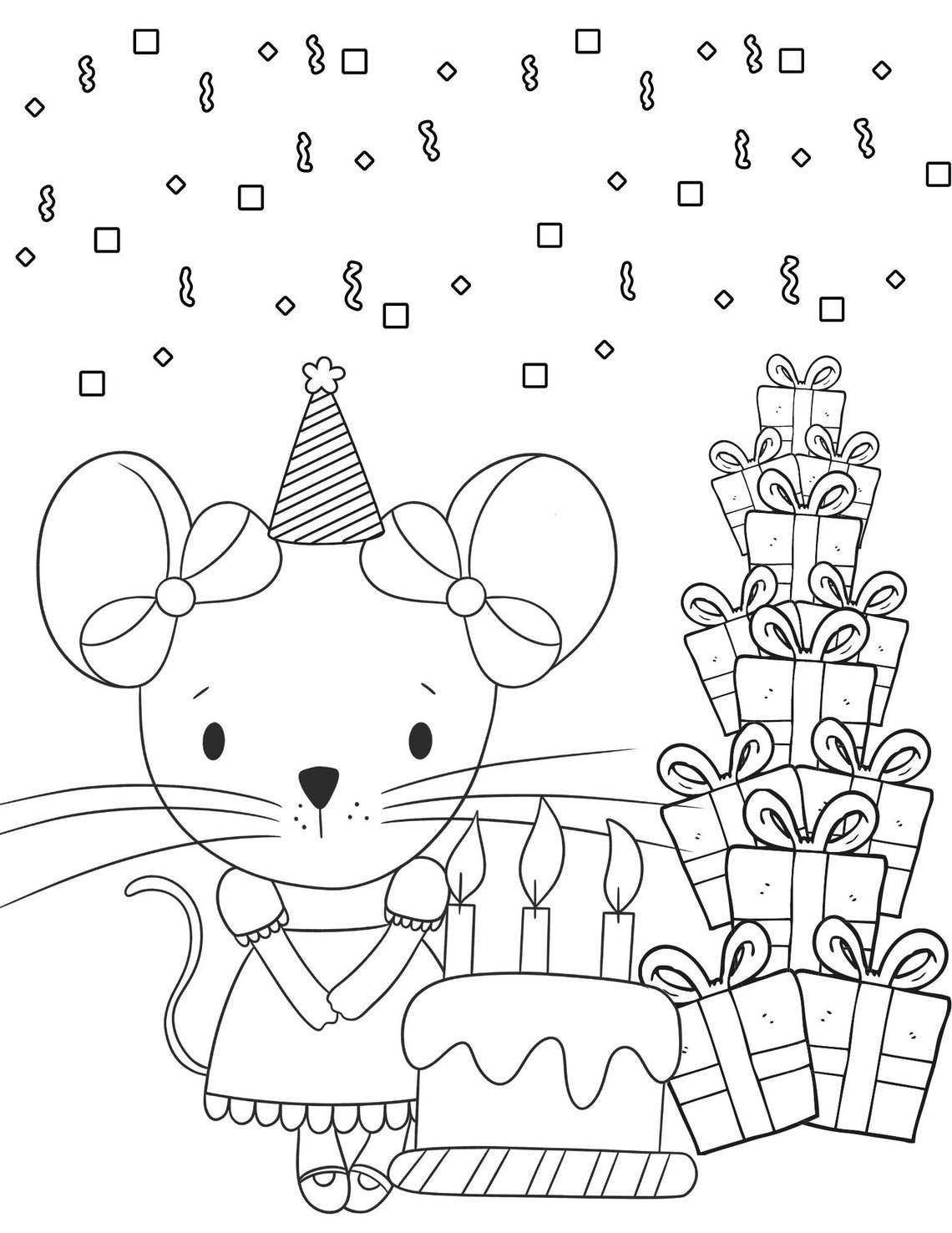 Happy Birthday Coloring Pages, Happy Birthday Printables, Happy ...